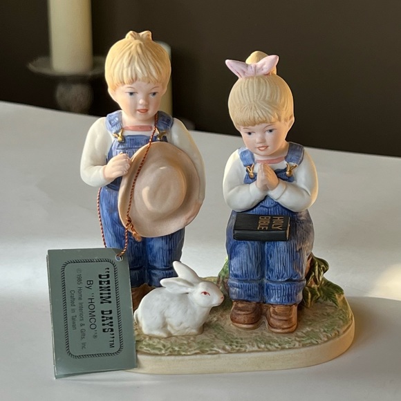 Homco | Art | Vtg 985 Homco Denim Days Jesus Loves Us Collectible ...